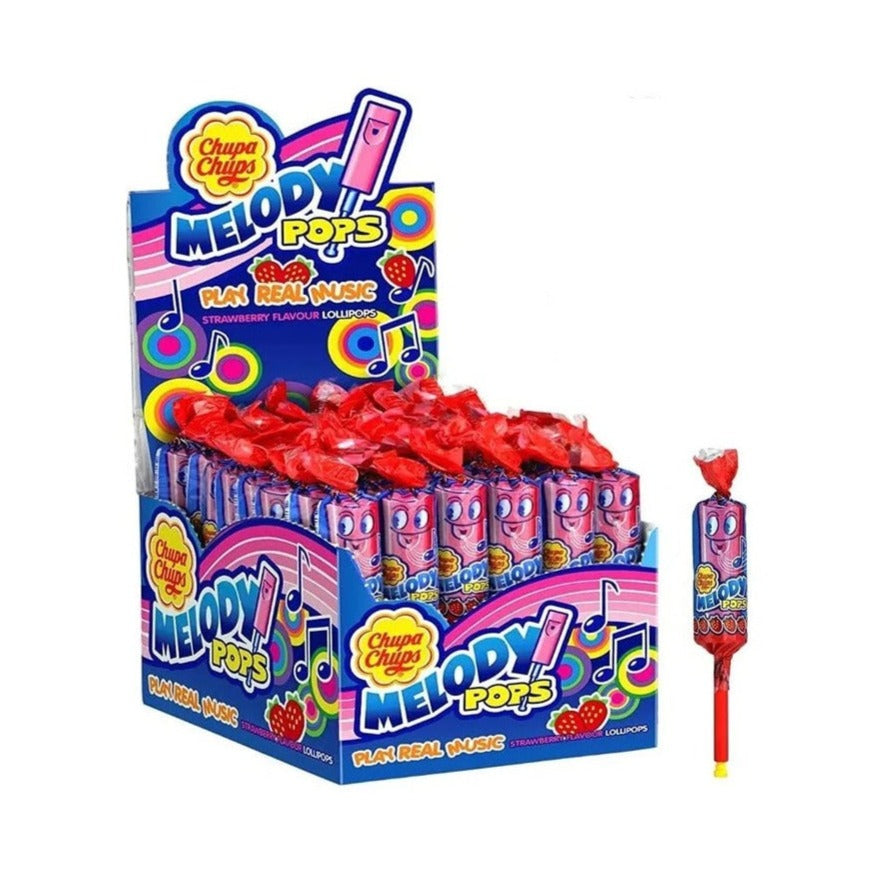 Chupa Chups Melody Pops Strawberry Flavour Lollipops (15g)(48ct) – POPS ...