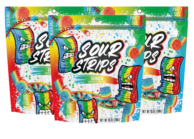 Sour Strips Rainbow Party Size (288g) Spain – POPS DISTRO INC. - WHOLESALE