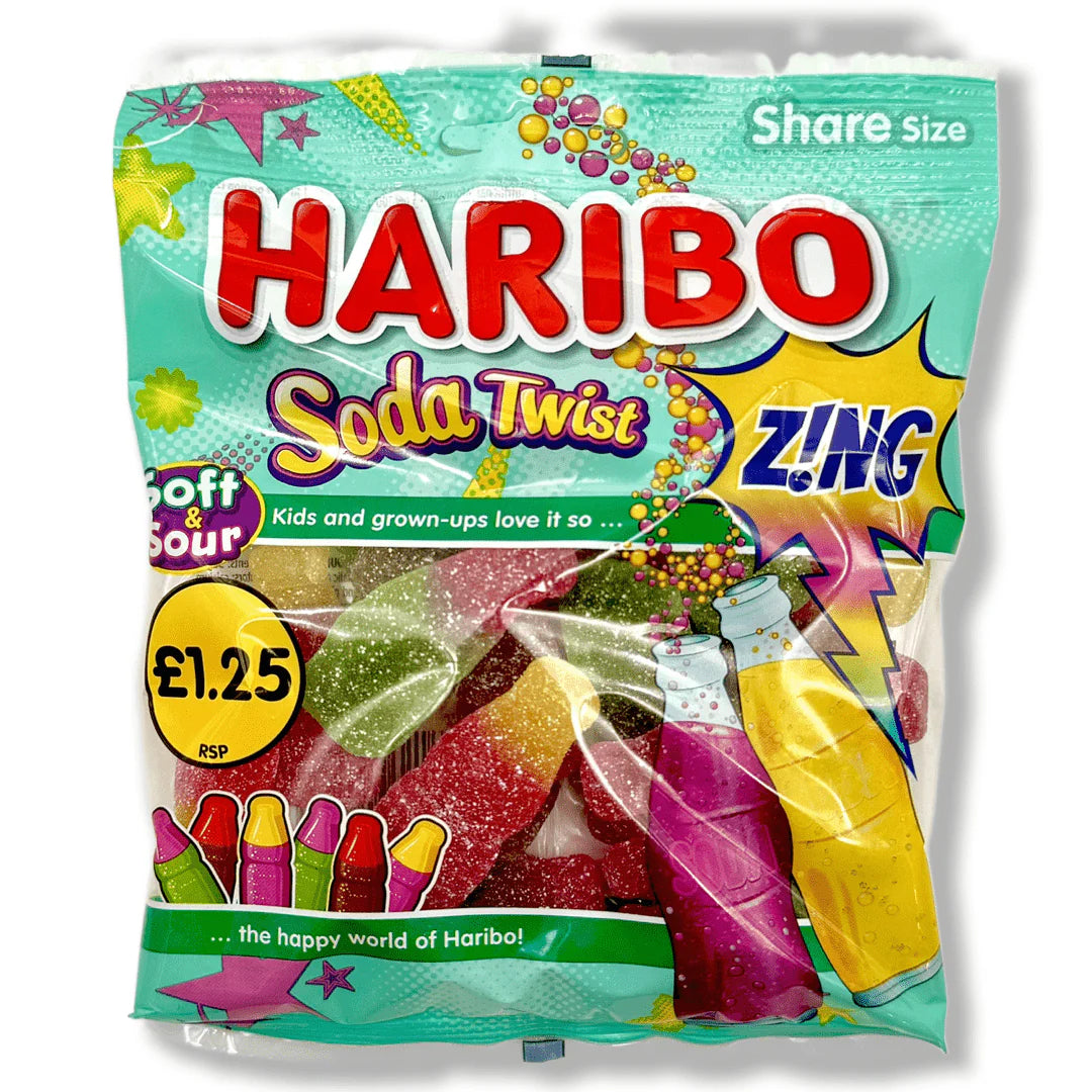 Haribo Soda Twist Zing (176g) - Fizzy & Tangy Gummy Candies from the U ...