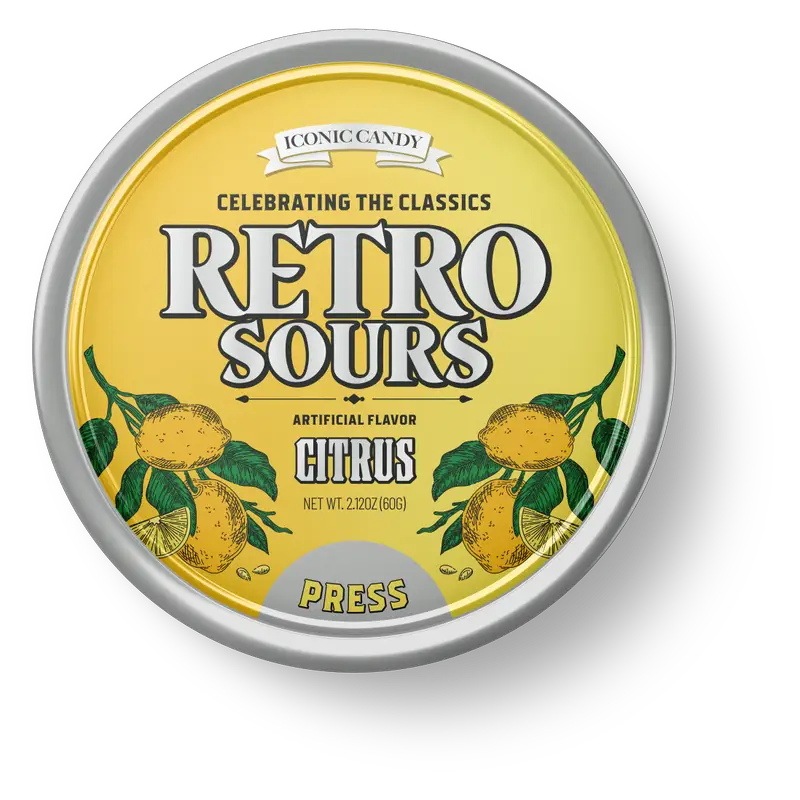 Retro Sour Citrus – 8ct (60g) | 🍊 Zesty Sour Citrus Candy for Bold ...